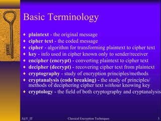Classic Information encryption techniques | PPT