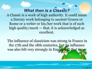 Classicism | PPTX