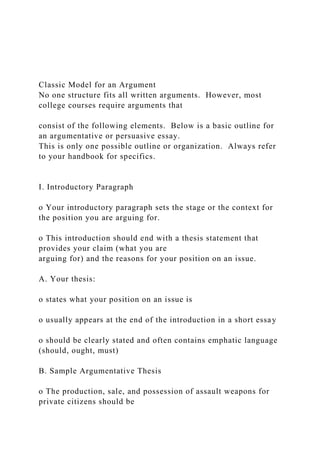 Classic Model for an Argument No one structure fits all writ.docx