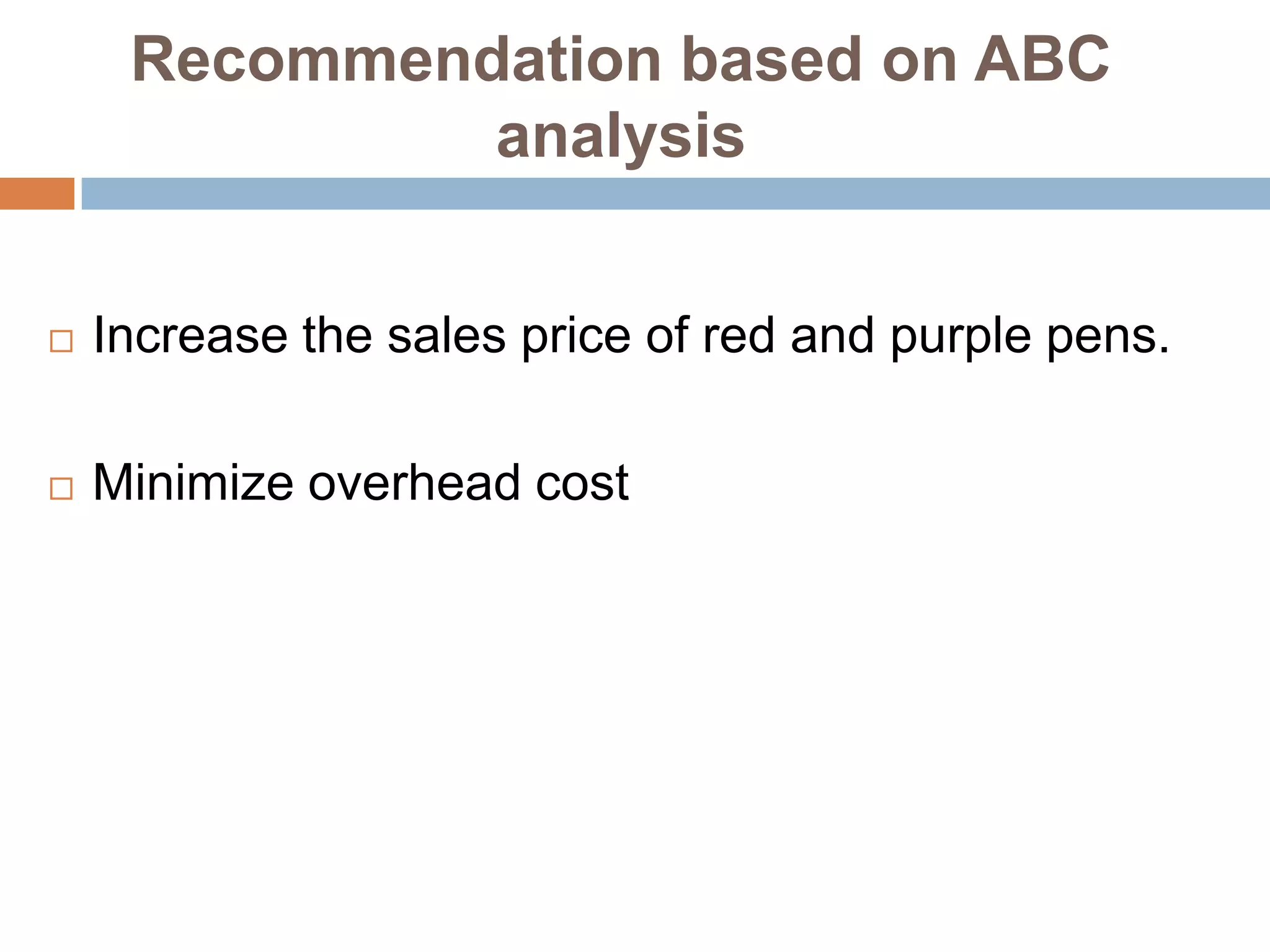 Classic pen company activity based costing | PPTX