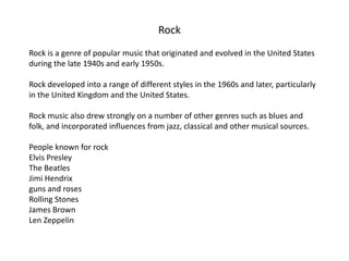 Classic rock info | PPTX | Classic Rock | Rock Music