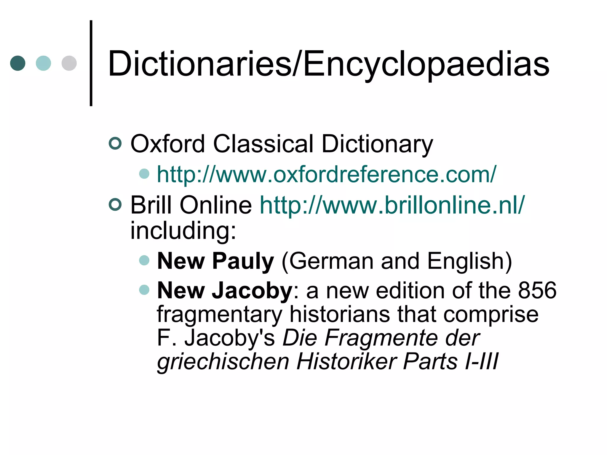 Classics electronic resources | PPT