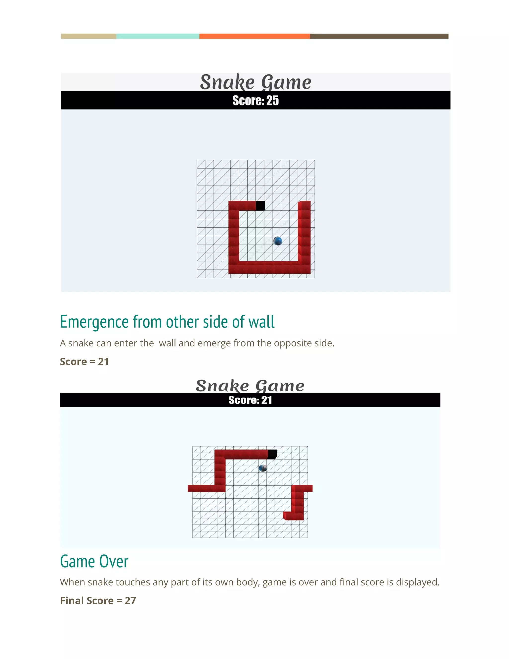 Snake Game Report | PDF