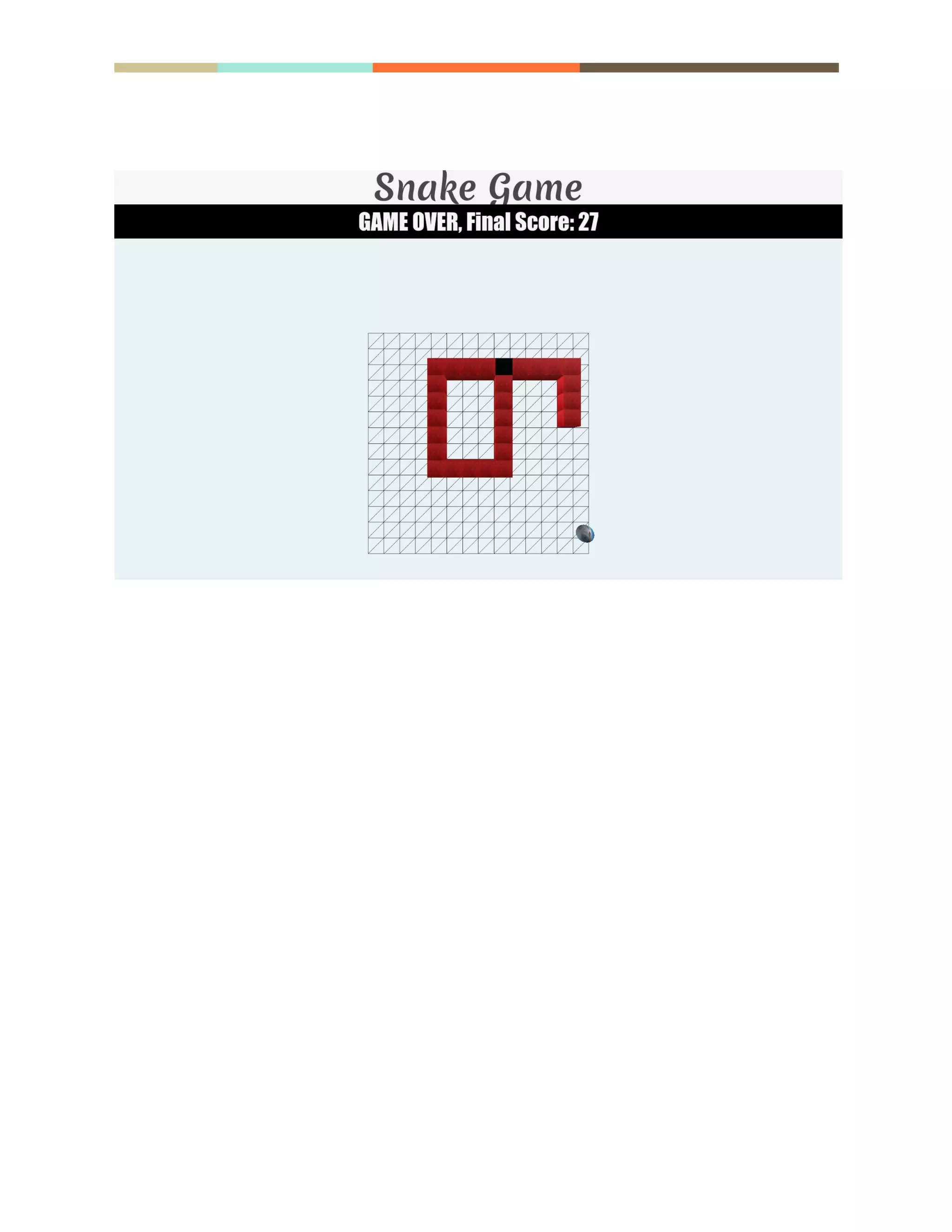 Snake Game Report | PDF