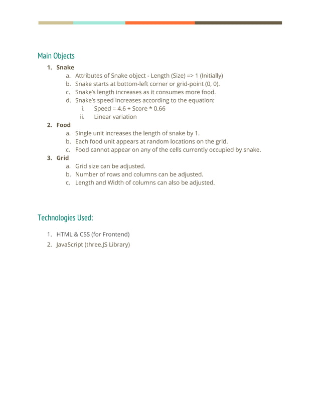 Snake Game Report | PDF | Web Development | Internet