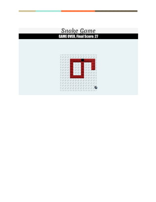 Snake Game Report | PDF