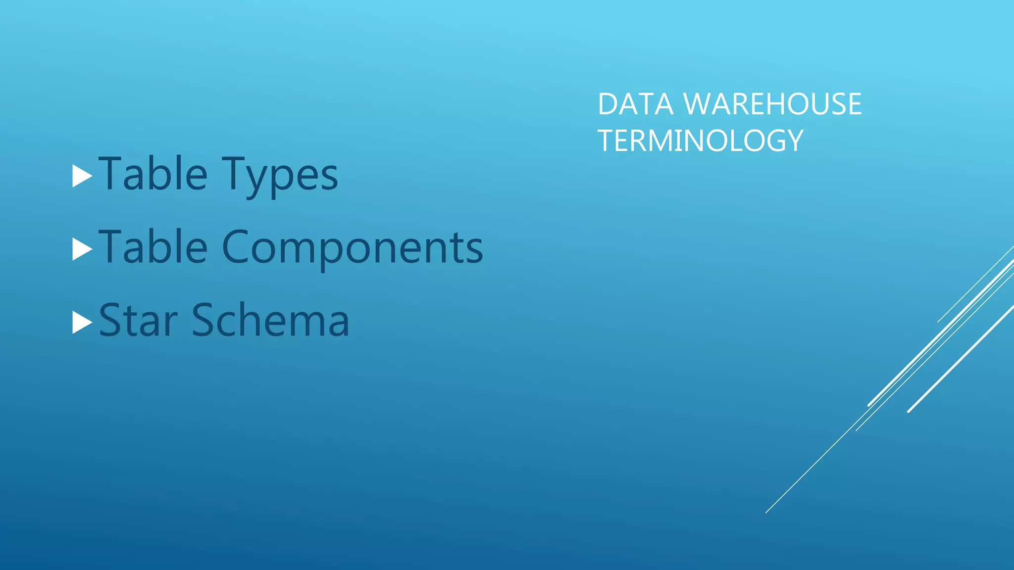 Data Warehouse Terminology | PPTX