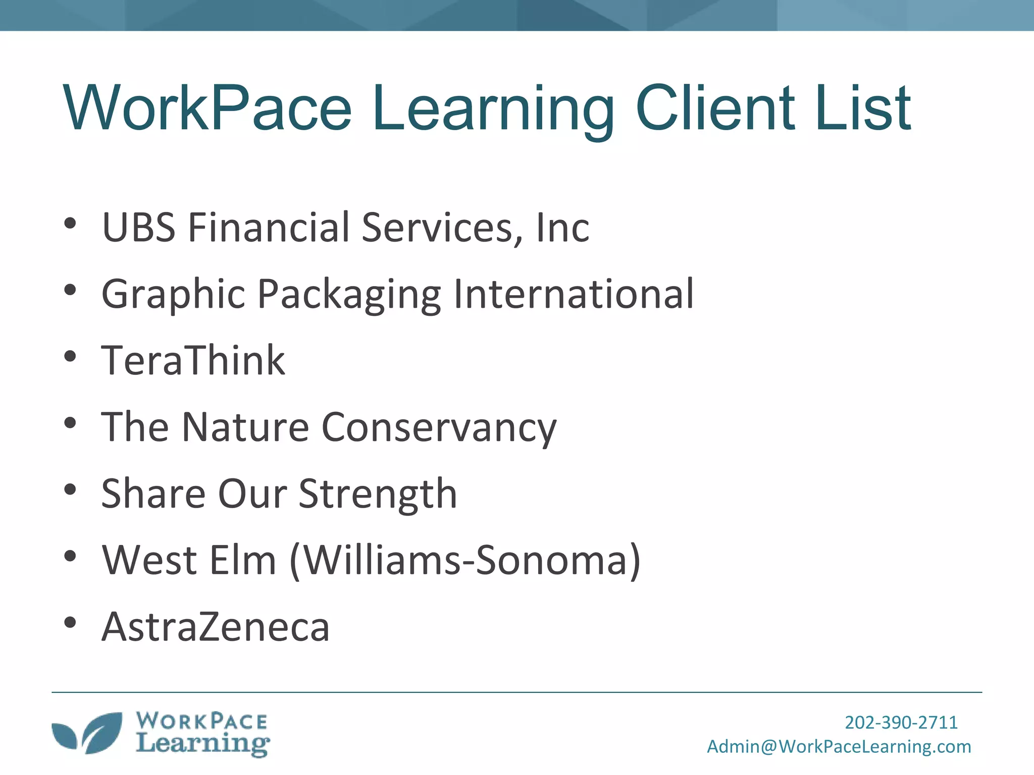 WorkPace Learning: Online Training Innovation | PPT