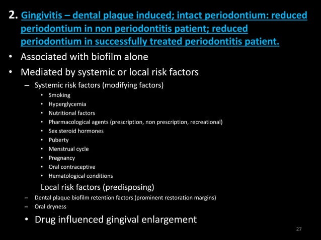 AAP 2017 CLASSIFICATION OF PERIODONTAL DISEASE PART 1 | PPTX | Dental ...