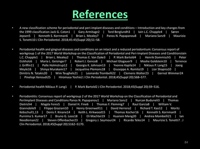 AAP 2017 CLASSIFICATION OF PERIODONTAL DISEASE PART 1