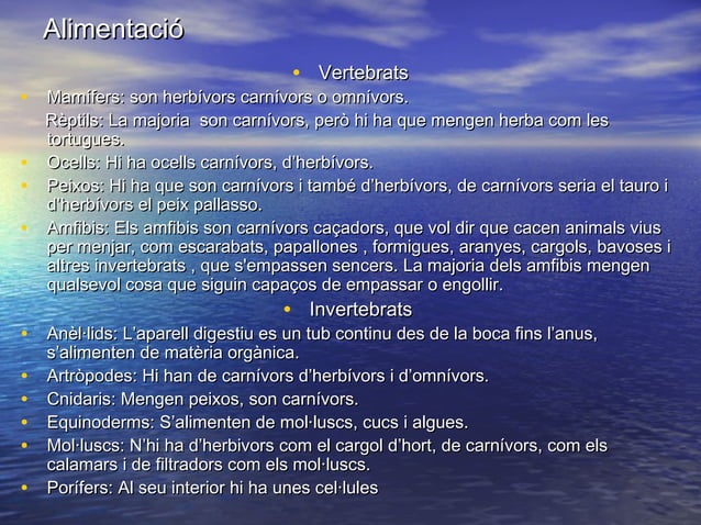 Classificació dels animals | PPT