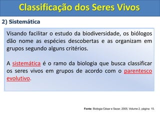 Classificação dos seres vivos - Sistemática.pptx