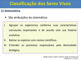 Classificação dos seres vivos - Sistemática.pptx