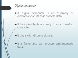 General computer - Classification of computers | PPT | Free Download