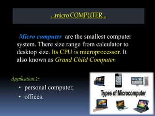 CLASSIFICATIN OF COMPUTERS.pptx | Free Download