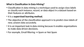 Classification,data mining Data Science Data Analytics | PPTX