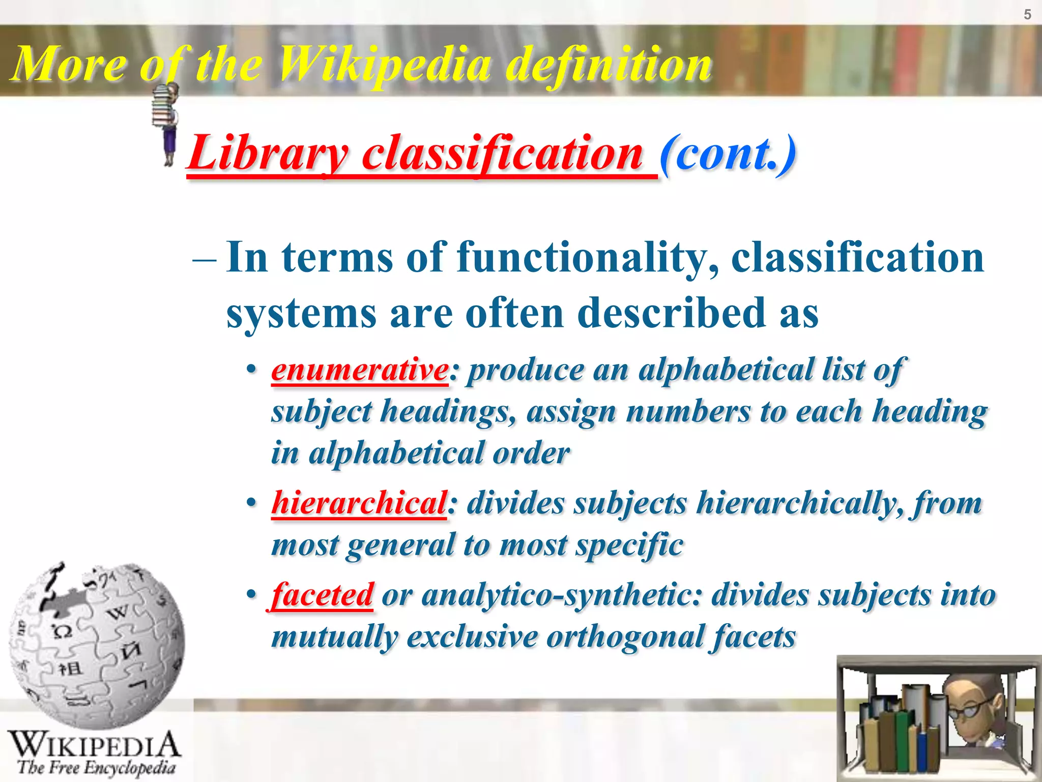 Classification: The librarian's numbers game | PPTX