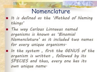 Classification of organisms | PPTX
