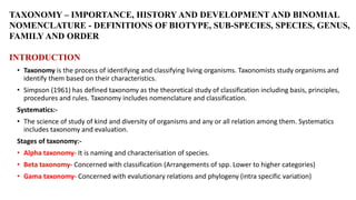 insect taxonomy importance systematics and classification | PPTX