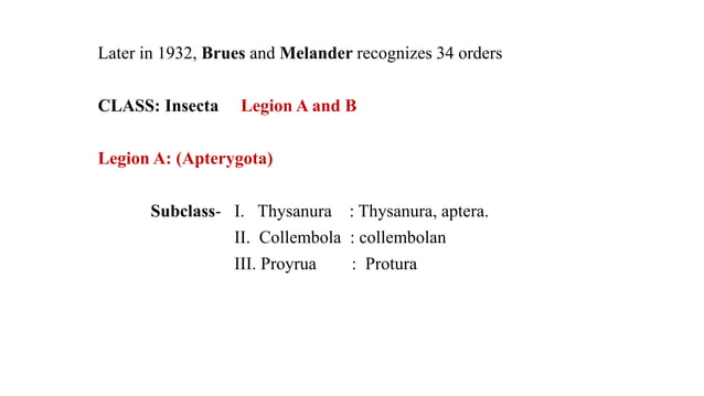Development of Insects classification | PPTX
