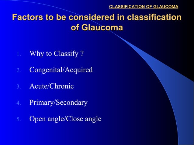 Classification of Glaucoma | PPT