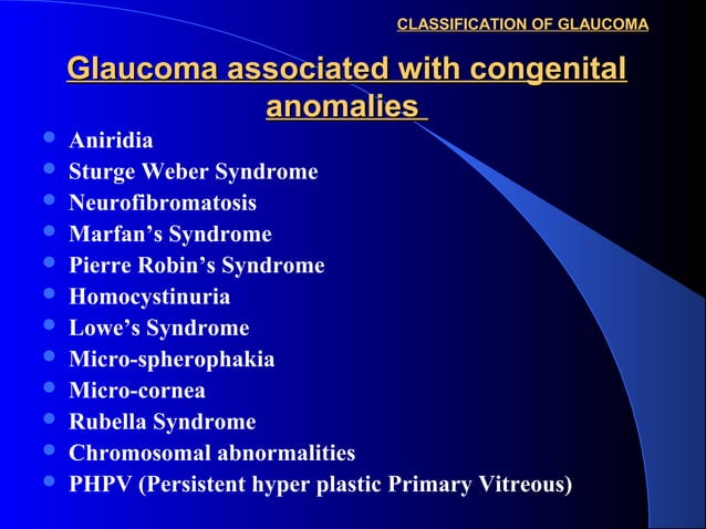 Classification of Glaucoma | PPT