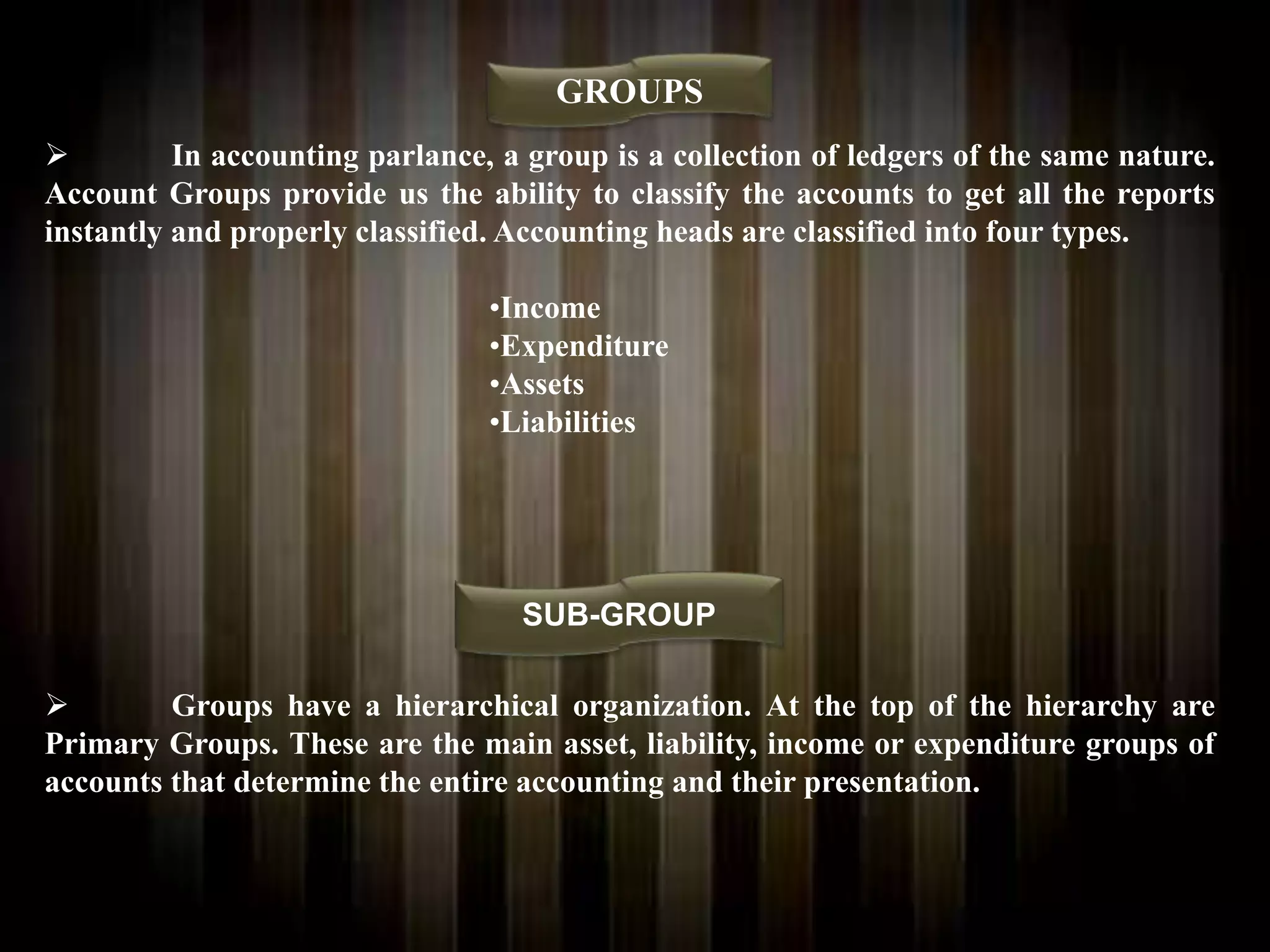 Classification of Groups and Ledgers - R.D.Sivakumar | PPTX