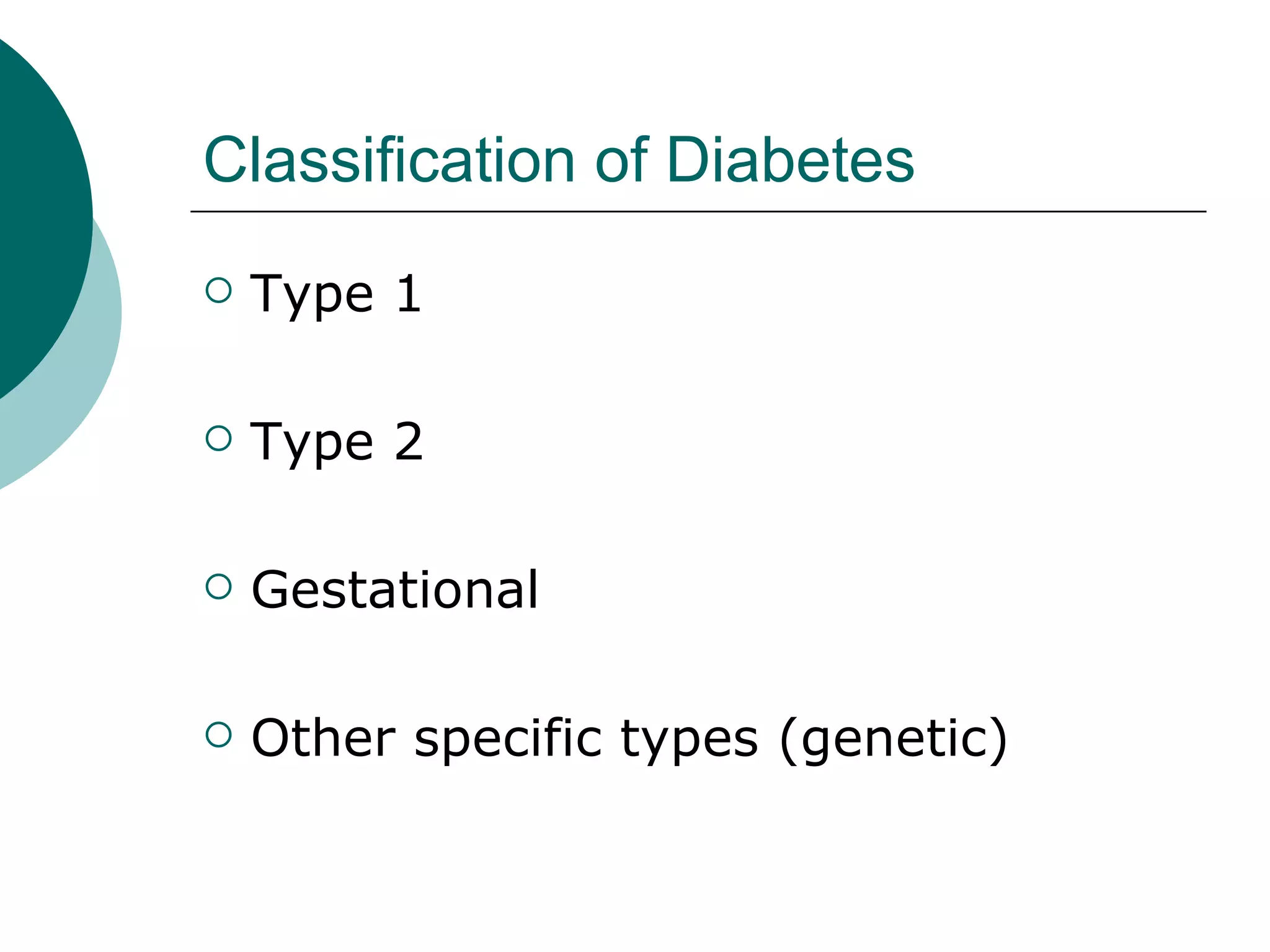 Classification And Diagnosis Of Diabetes | PPT