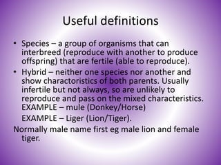 Classification - biology | PPT