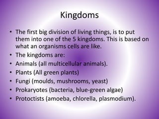 Classification - biology | PPT