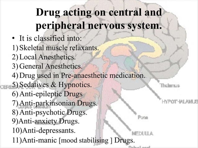 Classification drug acton nervous system | PPT