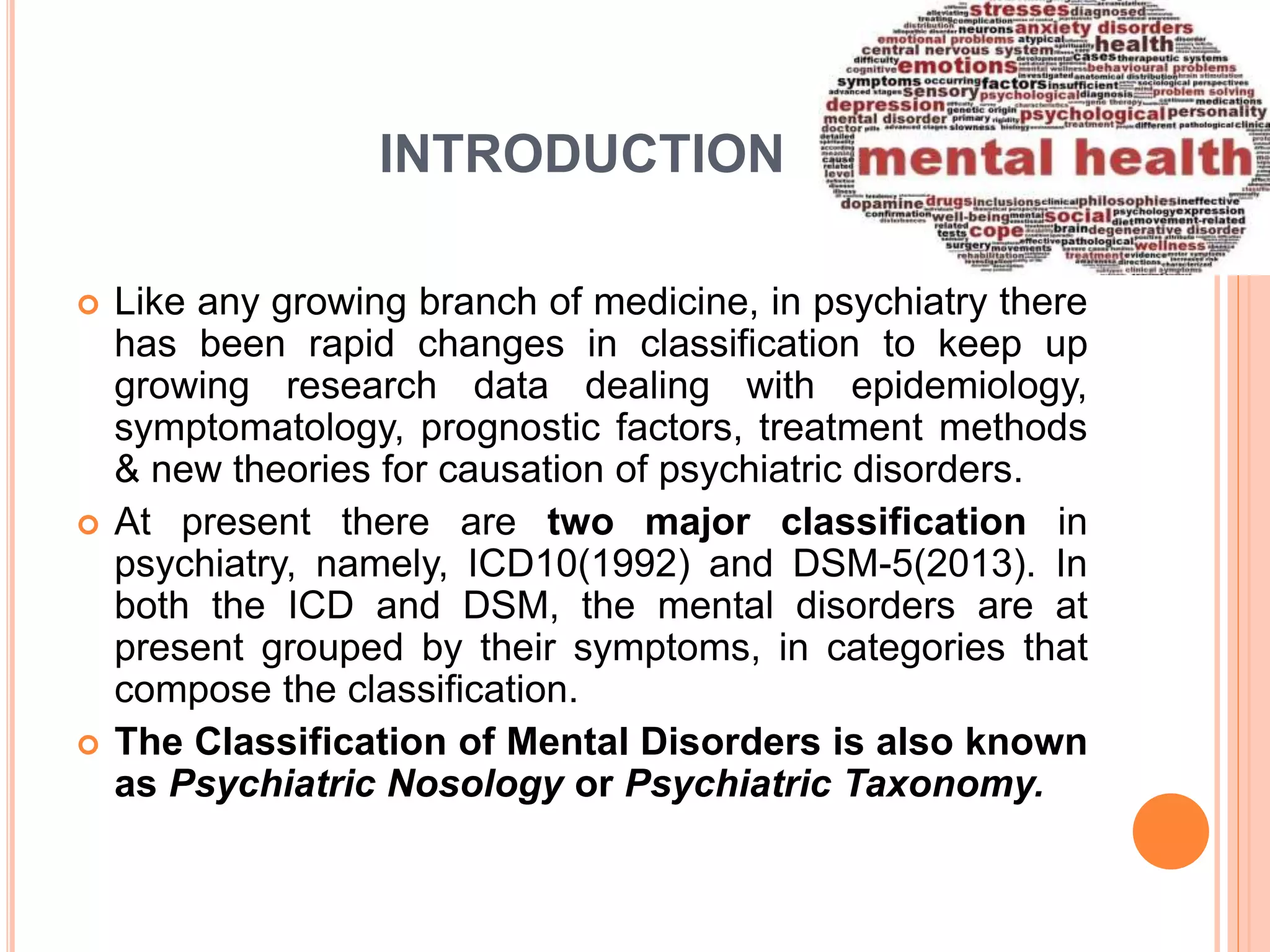 Classification of Mental Disorders | PPTX