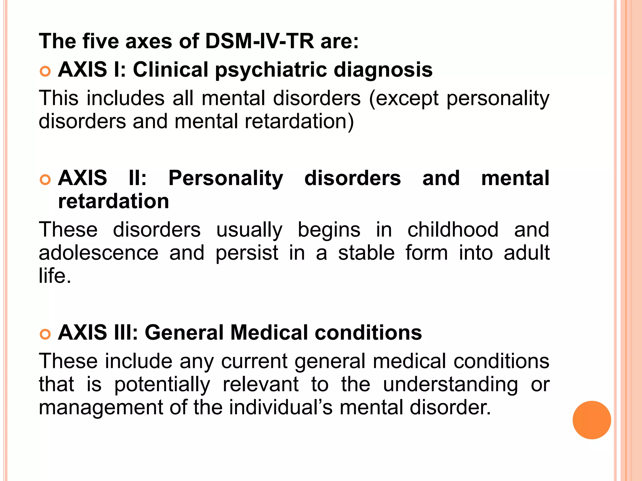 Classification of Mental Disorders | PPTX