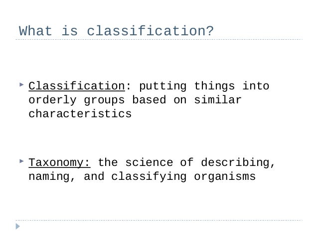 Classification notes