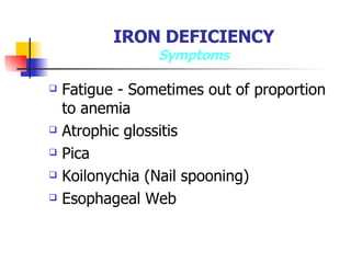 Classification Of Anaemia & Ida | PPT