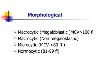Classification Of Anaemia & Ida | PPT
