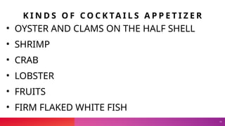 CLASSIFICATION OF APPETIZERS. pptx GRADE9 | PPTX