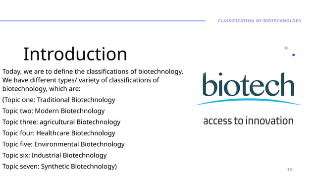 Classification-of-biotechnology sciences | PPTX