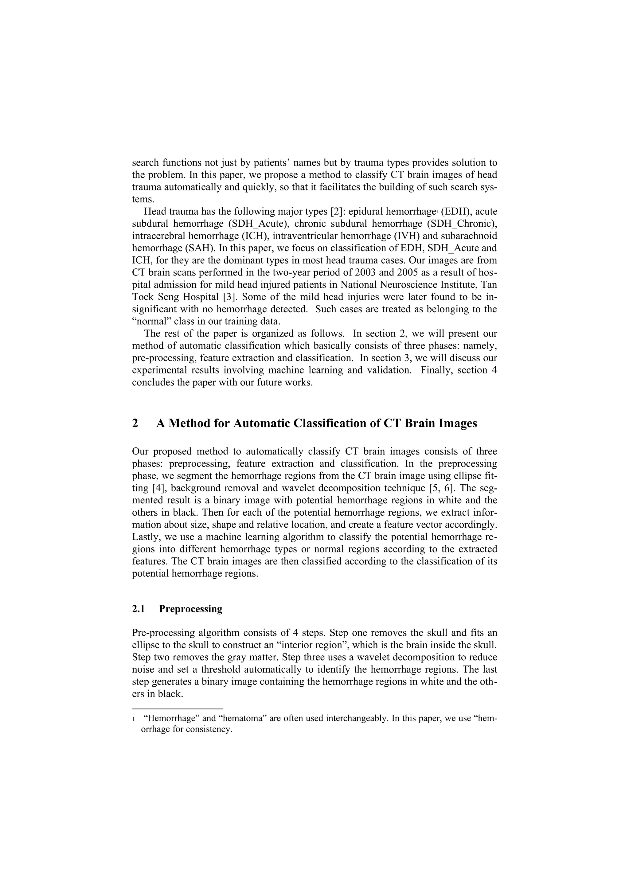 Classification of CT.. | DOC