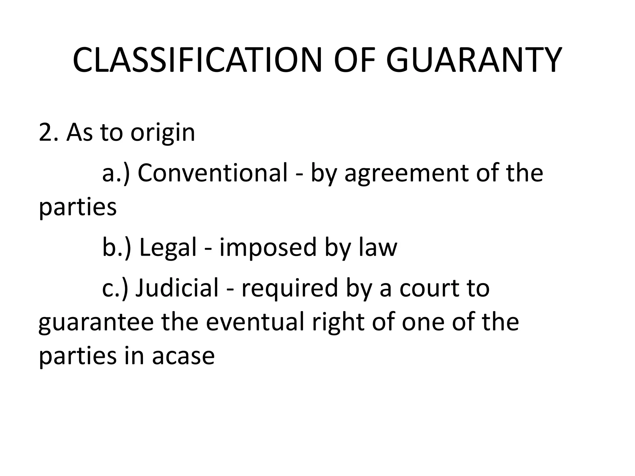 Classification of-guaranty | PPTX