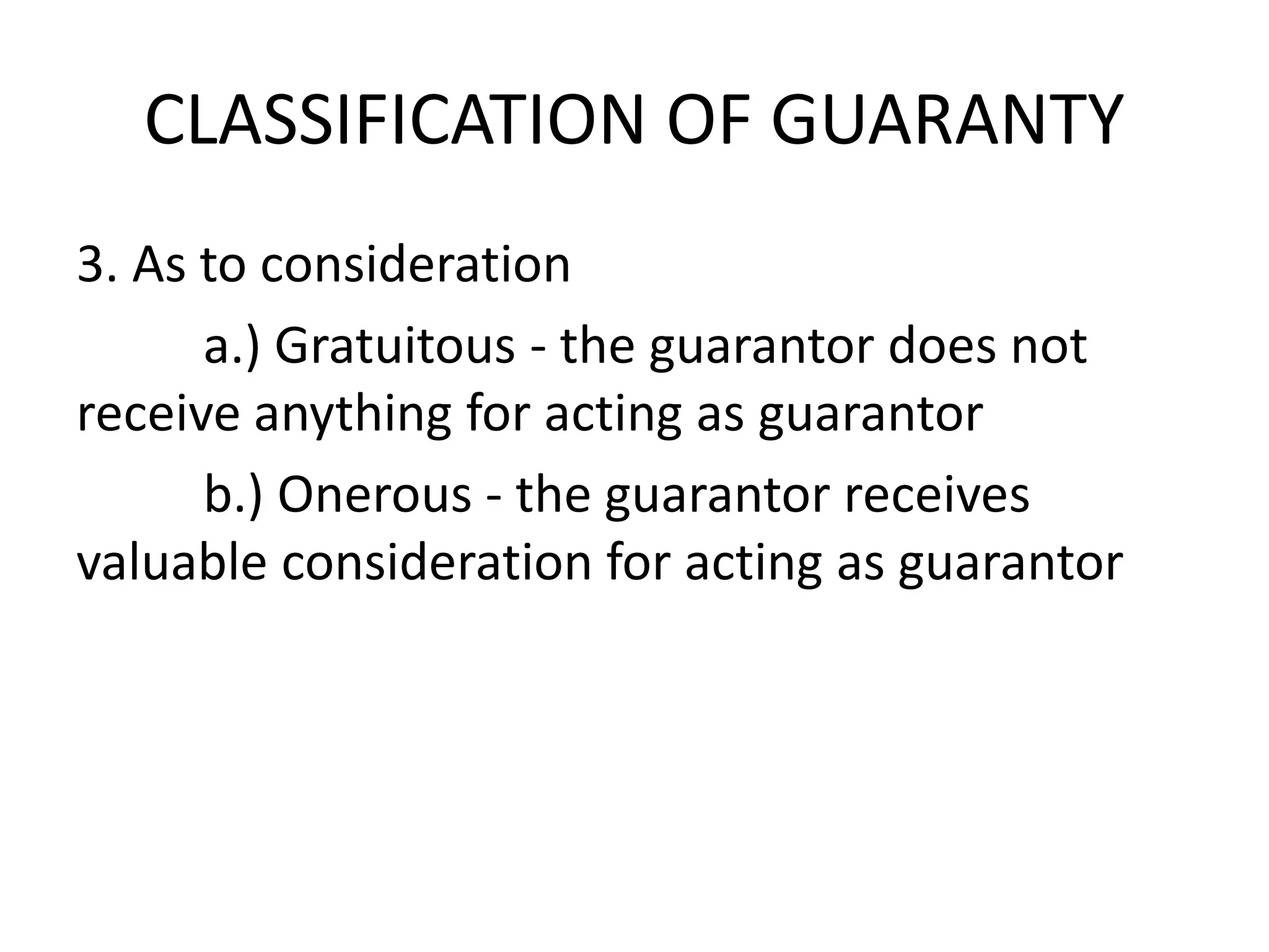 Classification of-guaranty | PPTX