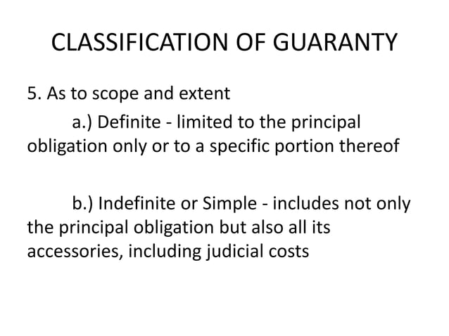 Classification of-guaranty | PPTX | Home Financing | Personal Debt