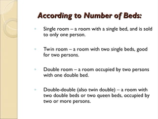 classification-of-guestrooms and details | PPT