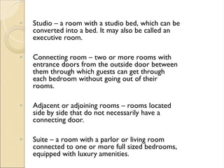 classification-of-guestrooms and details | PPT