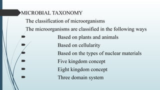 Classification-of-Microorganisms.pptx consist of all the types of ...