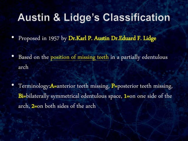 Classification of Partially Edentulous Arches | PPTX