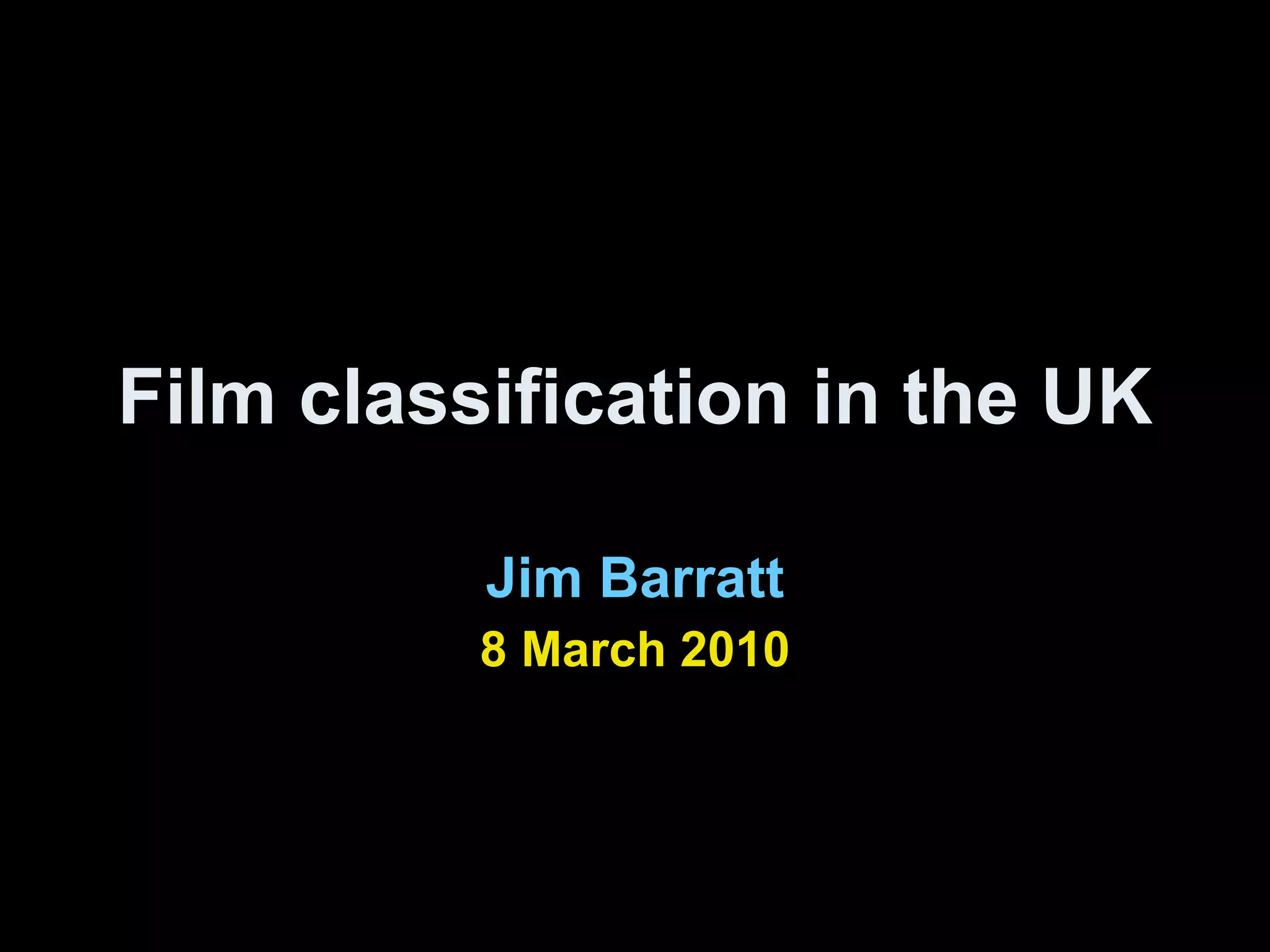 UK film classification 2010 | PPT
