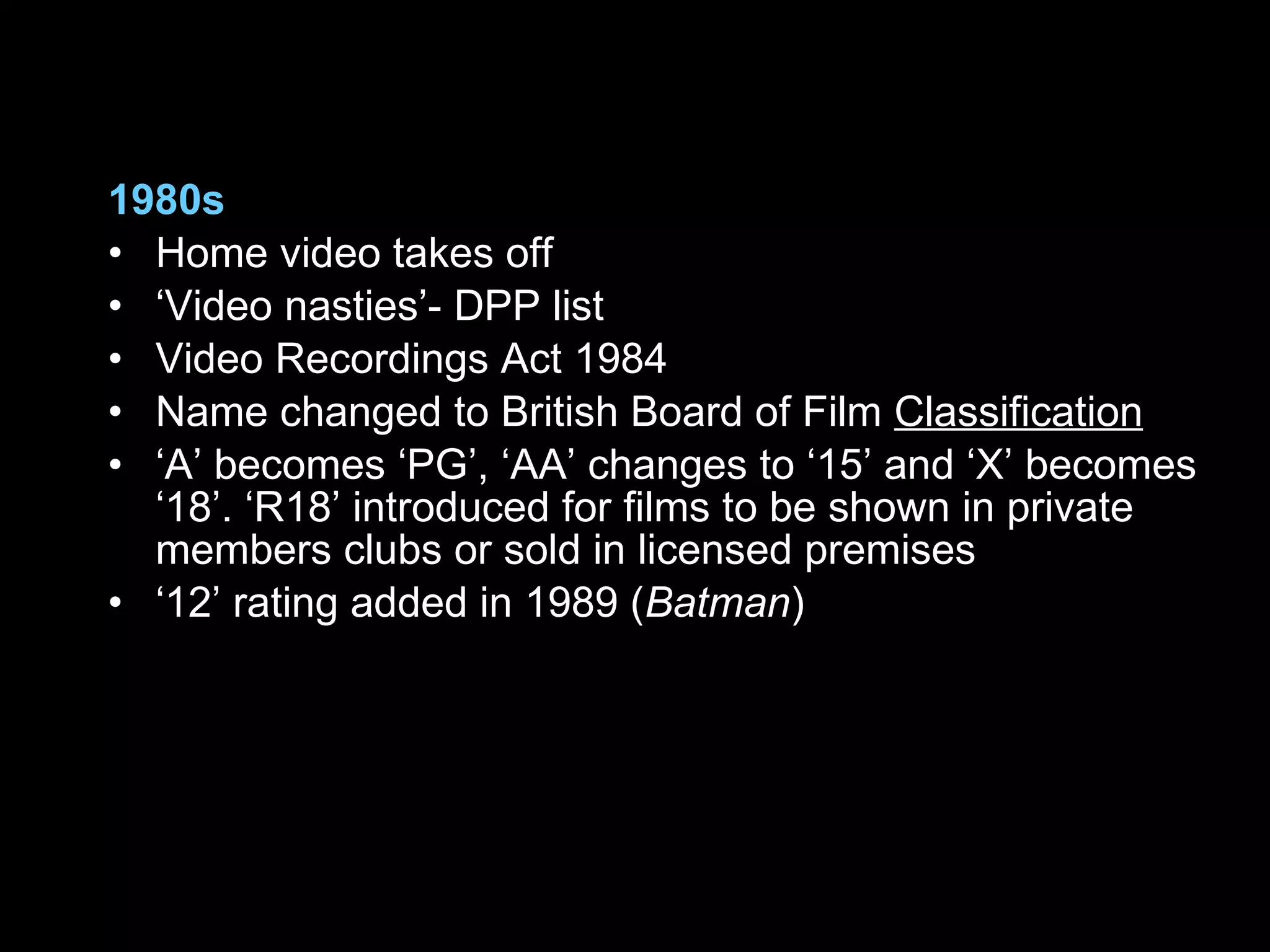 UK film classification 2010 | PPT