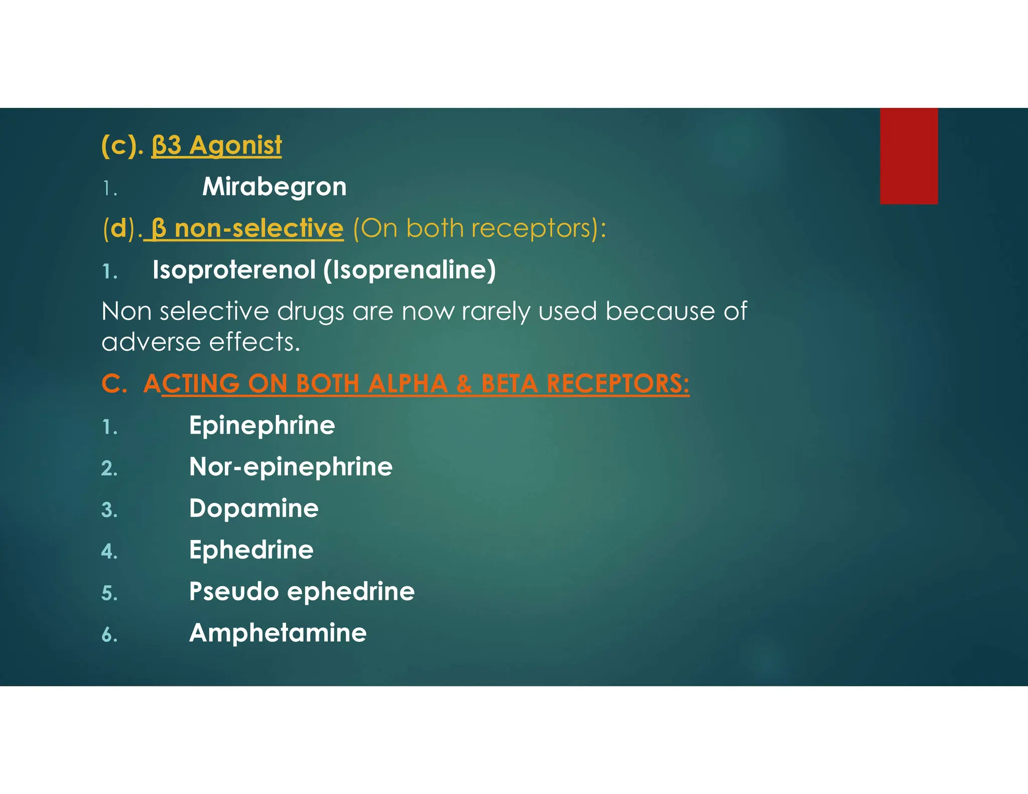 classification adrenergic.pdf of automatic nervous system | PDF