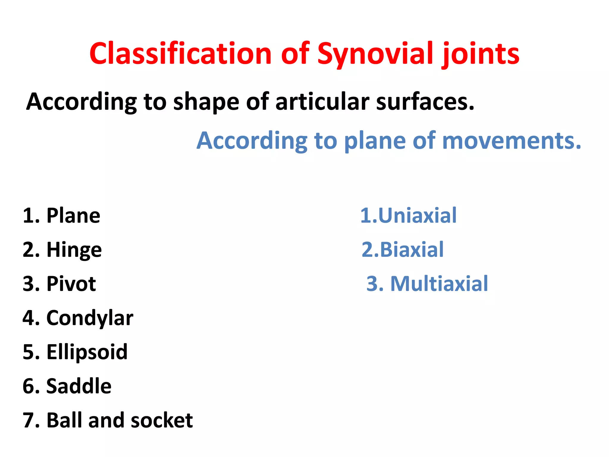Classification and applied aspects of joints | PPTX